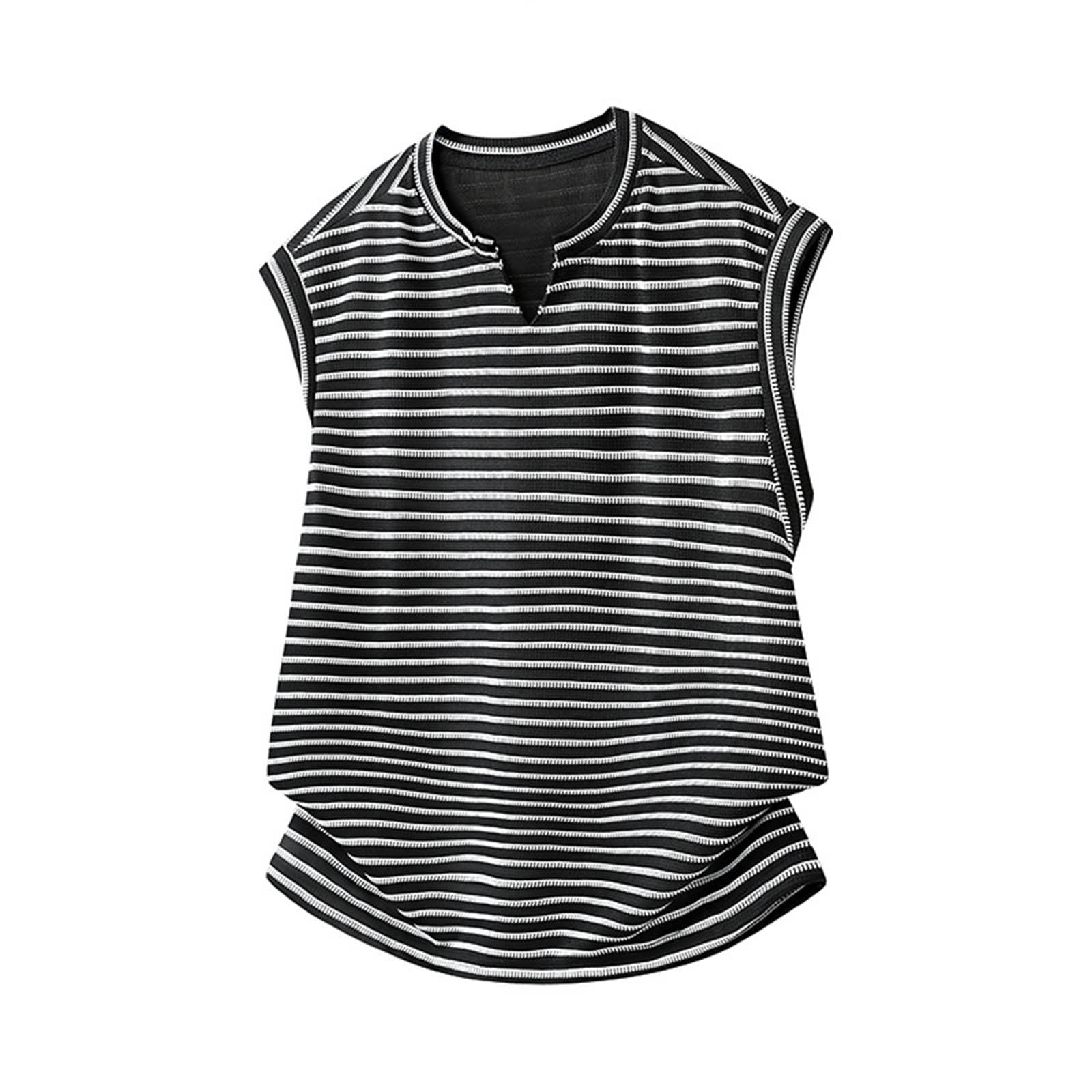 Ceisia Men's Striped V-Neck Sleeveless Casual Tank Top Multi-Color Pack ...