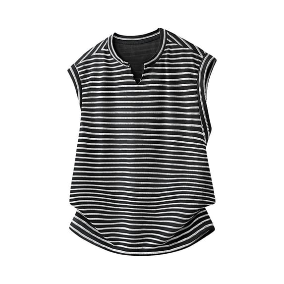 Ceisia Men's Striped V-Neck Sleeveless Casual Tank Top Multi-Color Pack ...