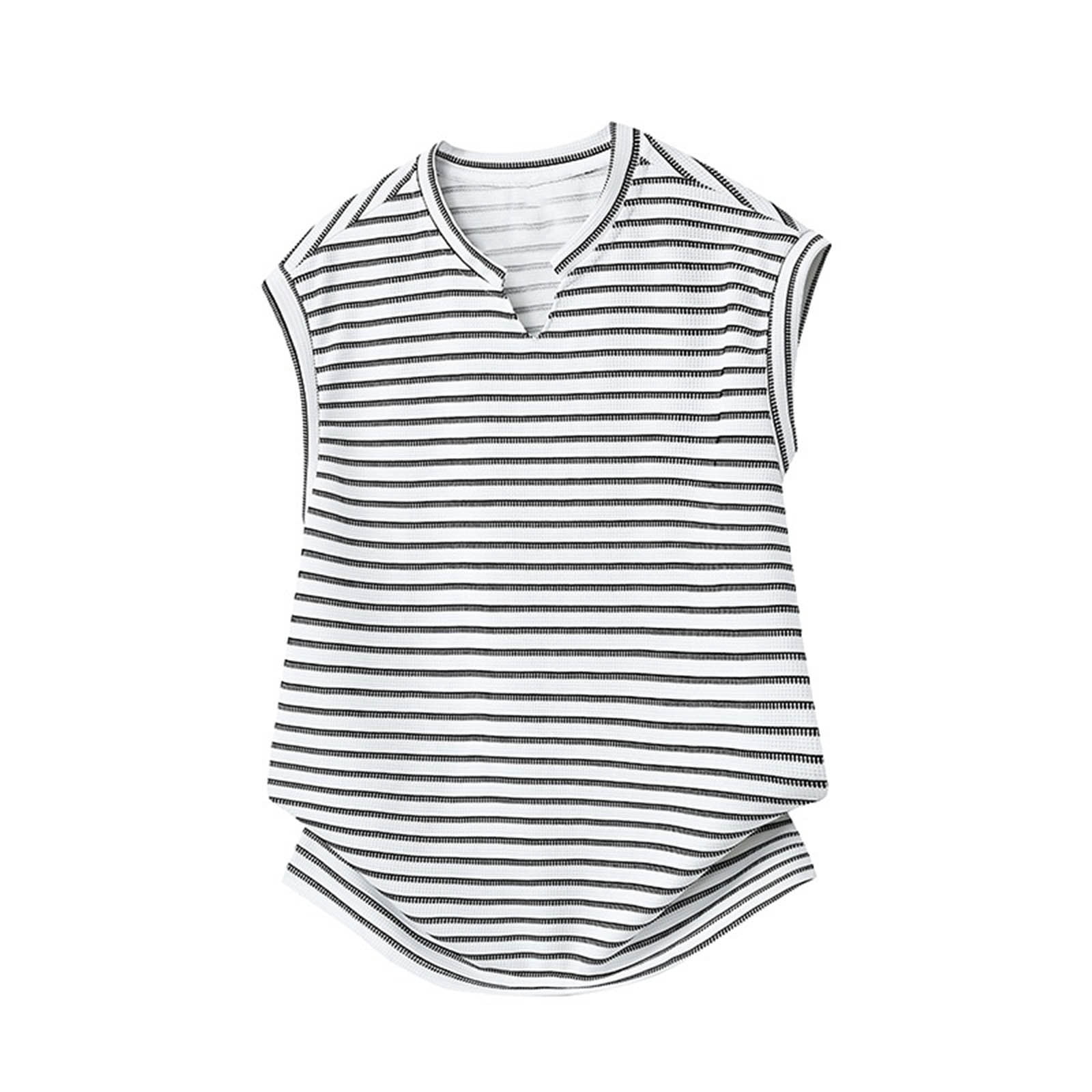 Ceisia Men's Striped V-Neck Sleeveless Casual Tank Top Multi-Color Pack ...
