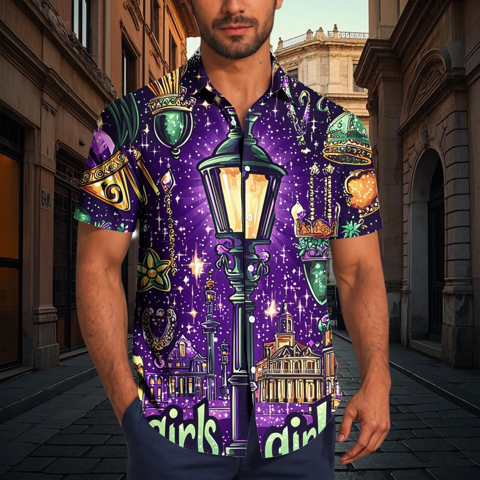 Ceisia Men's Summer Casual Printed Button-Up Turndown Collar/Lapel Gift ...