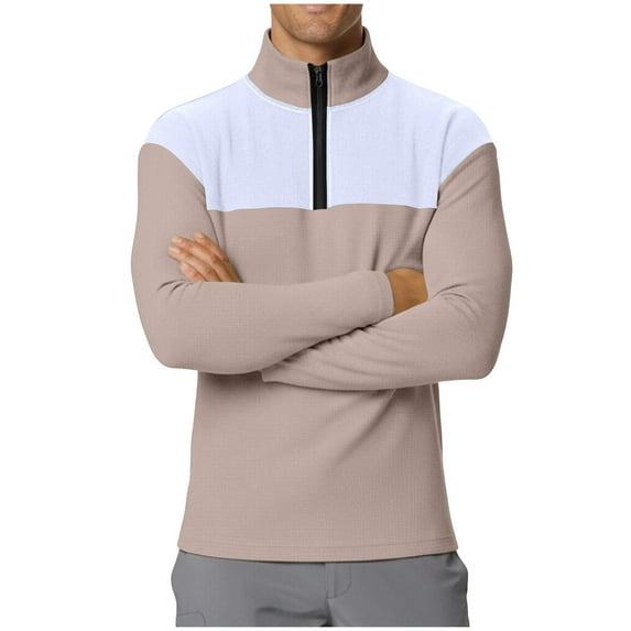 Ceisia Men's Summer Casual Solid Color V-Neck Long Sleeve Top ...