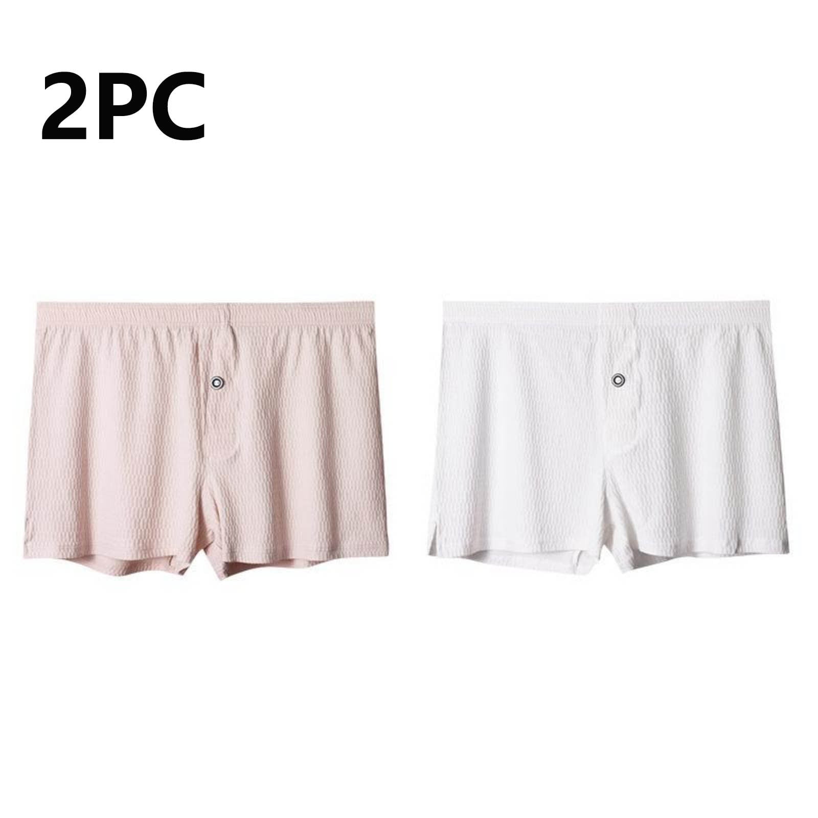 Ceisia Men's Textured Button Fly Boxer Shorts 2-Pack Casual Loungewear ...