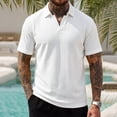 Ceisia Men's Textured V-Neck Short Sleeve Polo Shirt White XL Gift ...