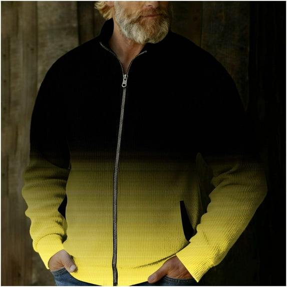 Ceisia Men's Winter Warm Hooded Zipper Closure Solid Color Jacket ...