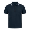 Ceisia Men's Zipper Polo Shirt Short Sleeve Textured Knit Casual Golf ...