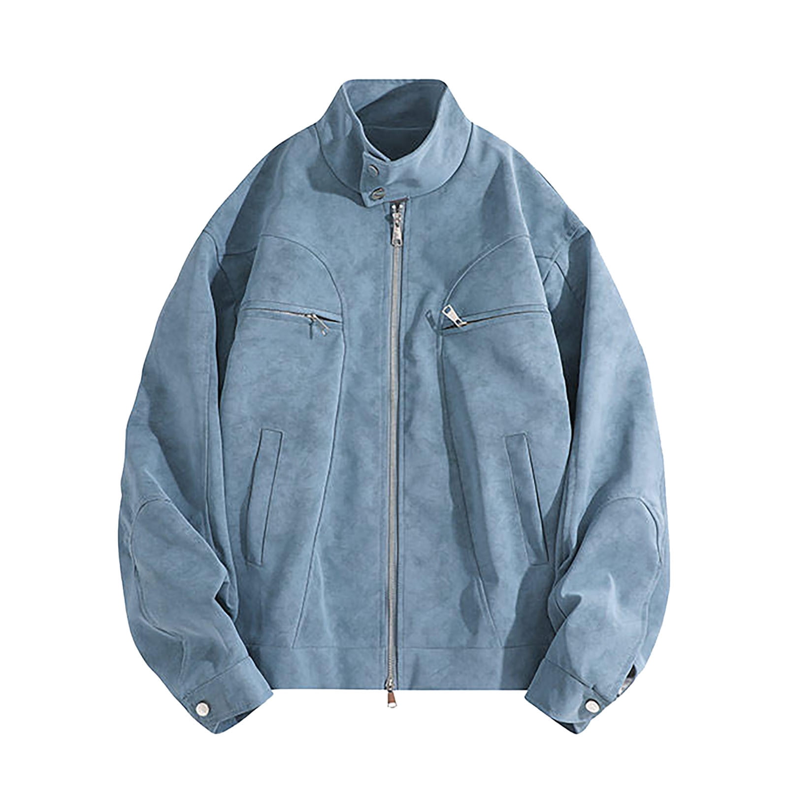 Ceisia Men's fashion solid color faux leather zipper jacket pocket Gift ...