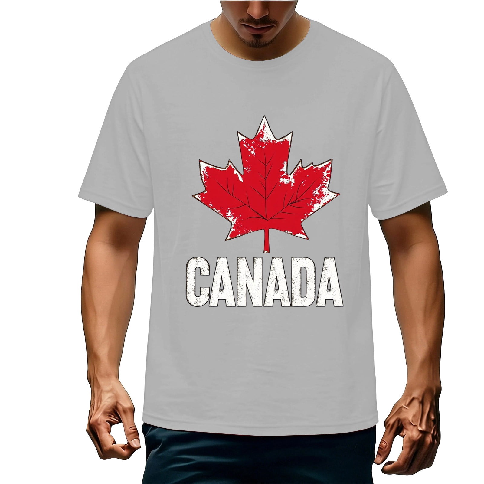 Ceisia Mens Canadian Print Solid Color Loose Fit Casual Home Outdoor ...