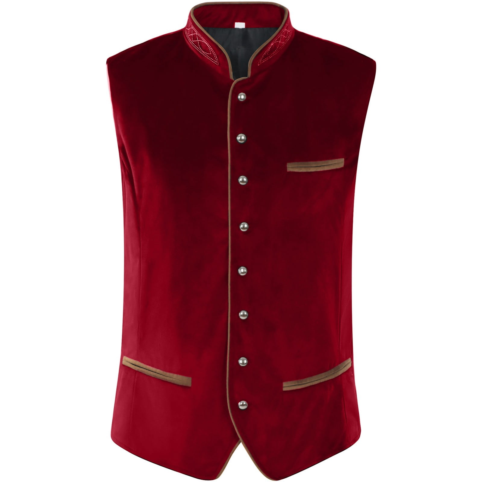 Ceisia Oktoberfest Solid Stand Collar Sleeveless Vest Bar Party Stage ...