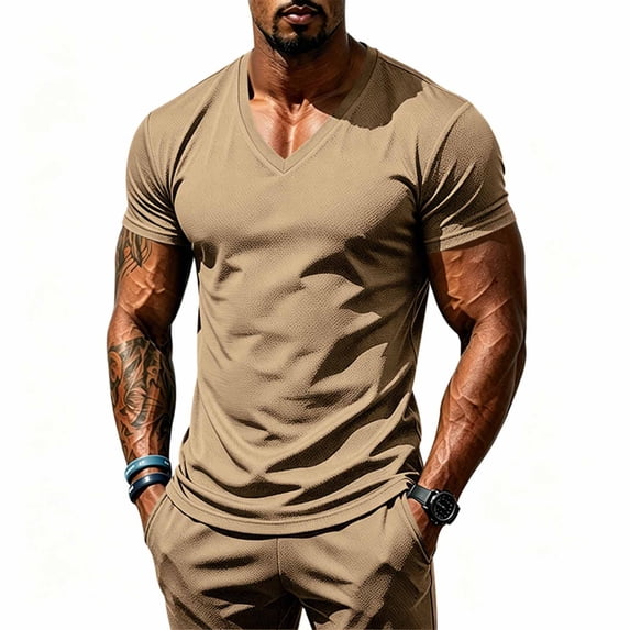 Ceisia Solid V Neck Quick Dry Lightweight Breathable Short Sleeve ...