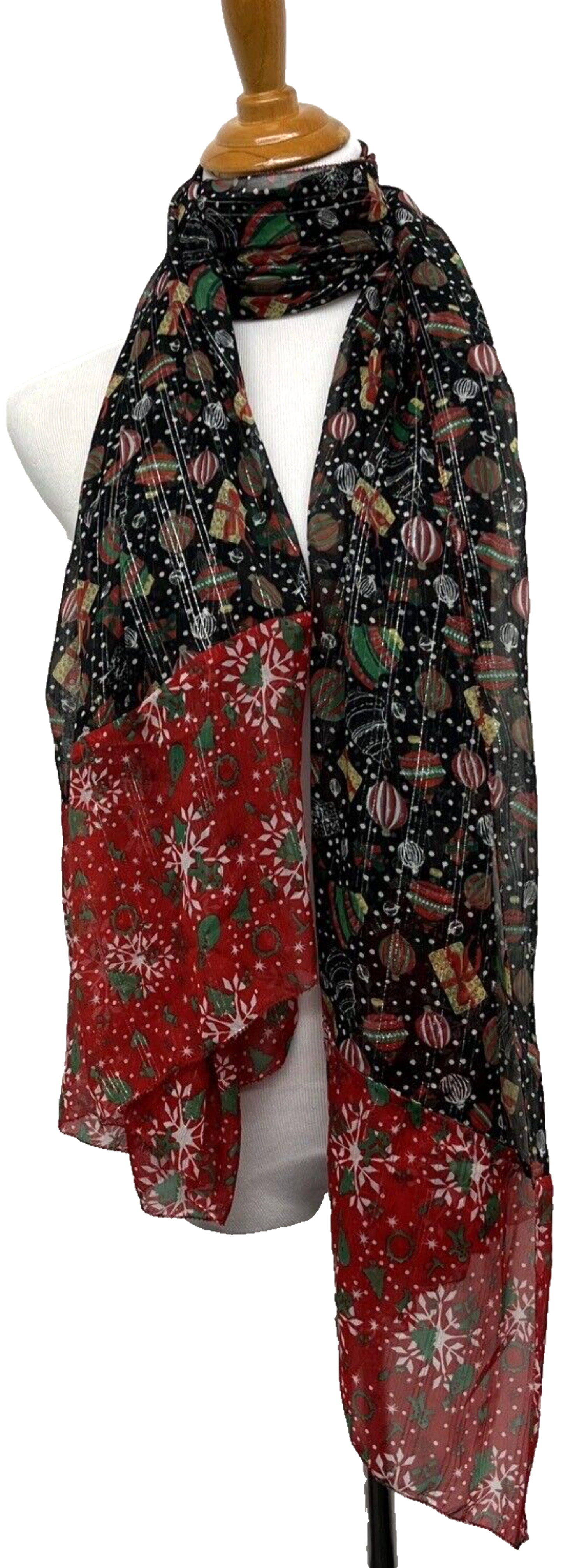 Cejon Festive Printed Oversized Chiffon Scarf - Walmart.com