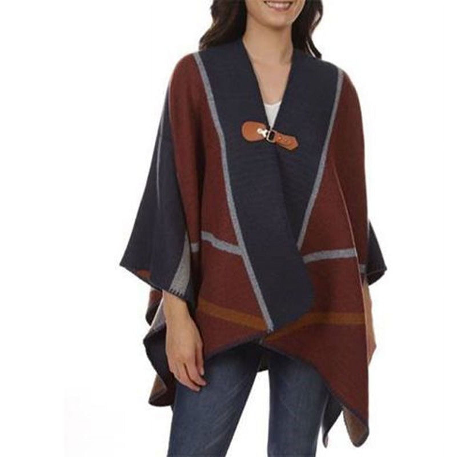 Cejon Geo Colorblocked Ruana - Walmart.com