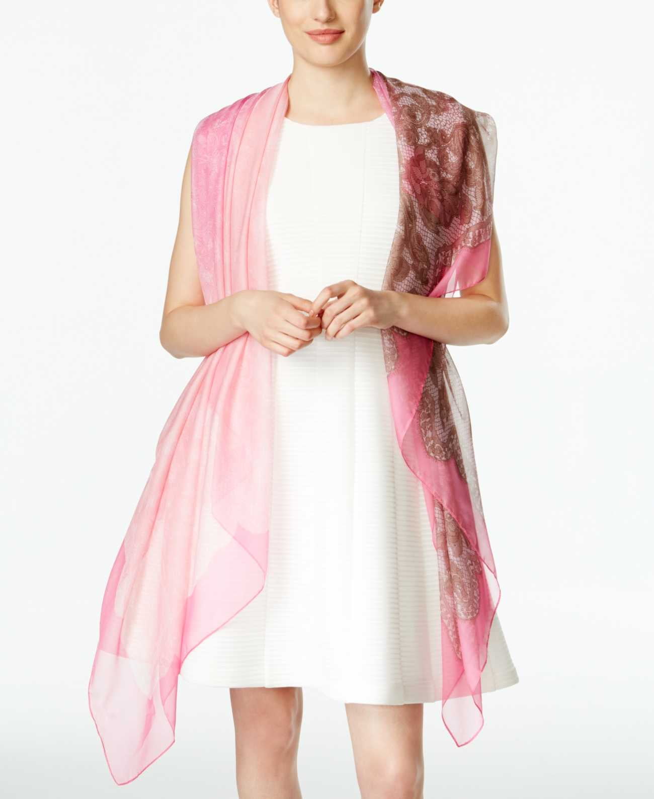 Cejon Women’s Antique Lace Overlay Wrap & Scarves, Pink - Walmart.com