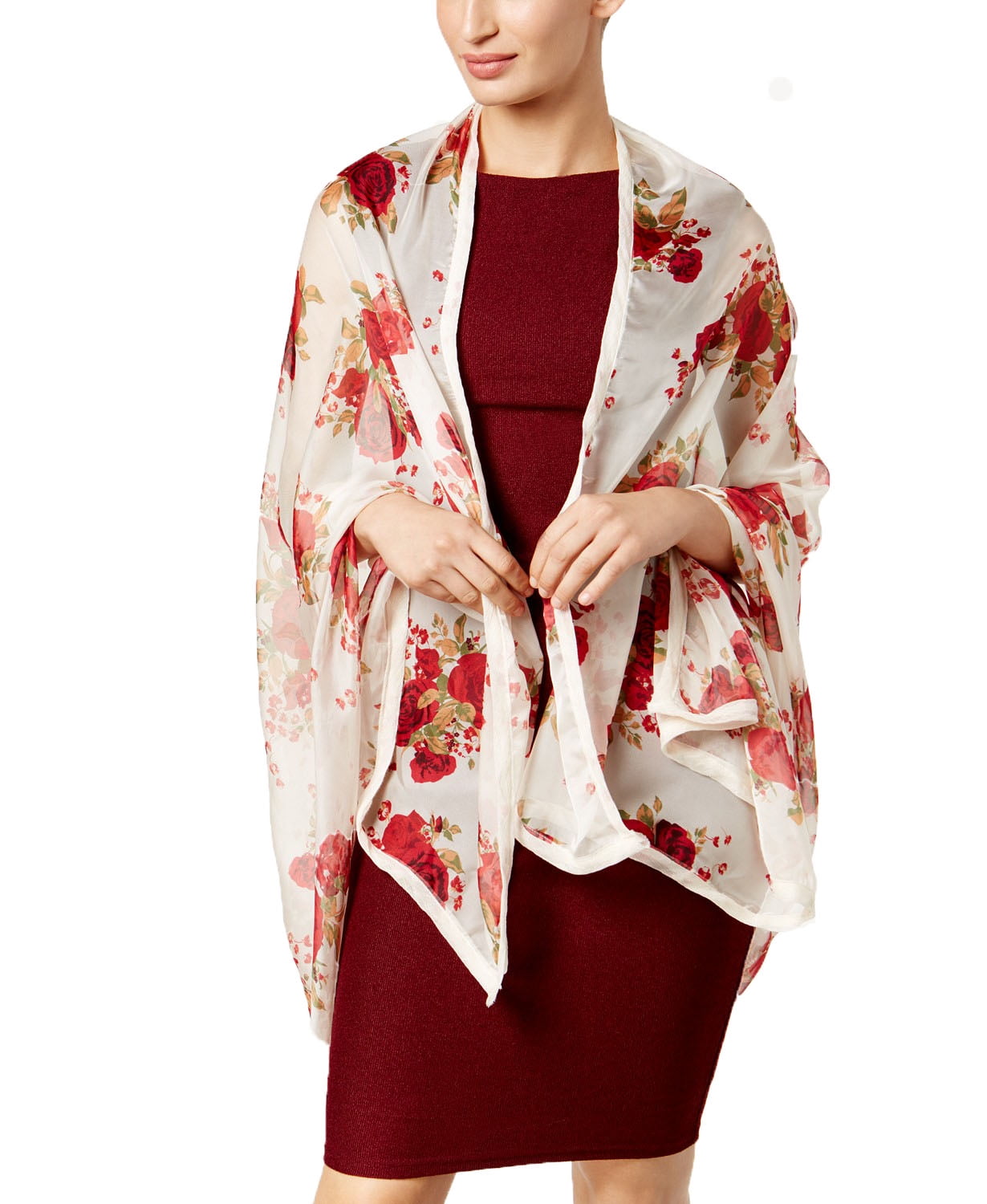 Cejon Women’s Holiday Romance Oversized Wrap (Ivory, One Size ...