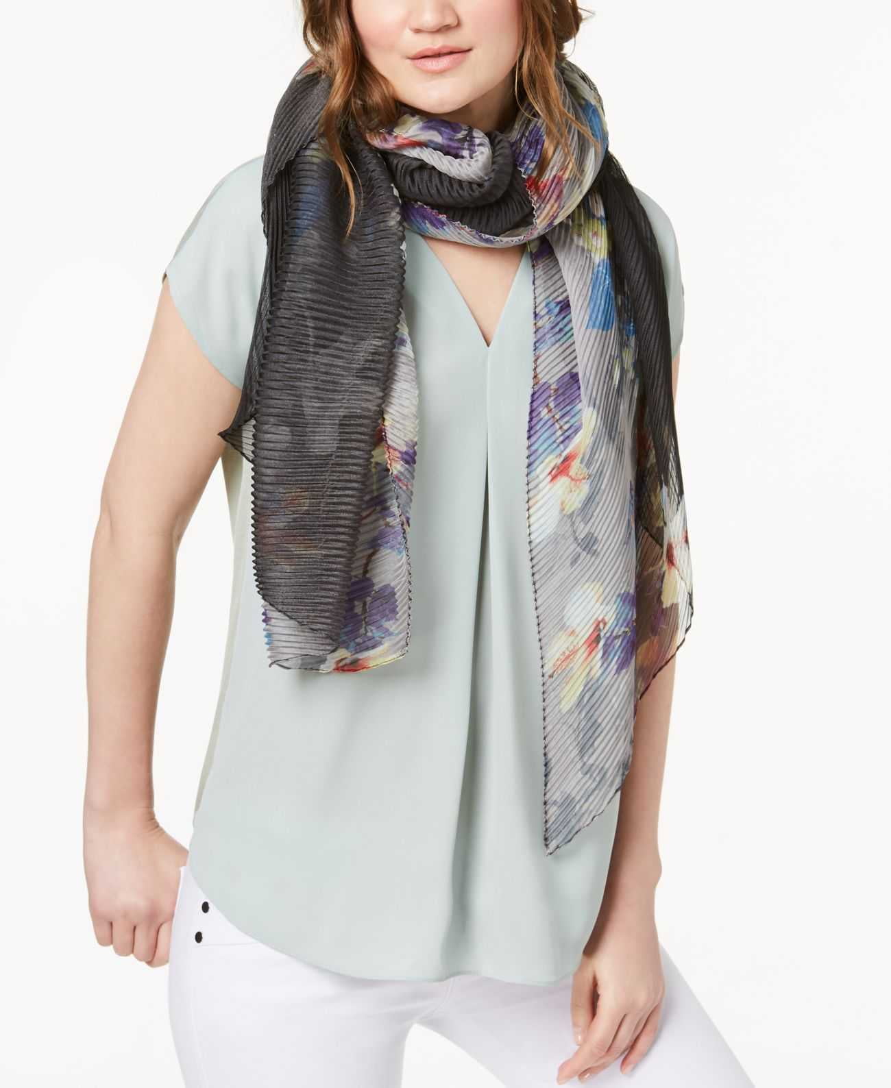 Cejon Womens Ombre Bloom Chiffon Orchid Bloom Scarf - Walmart.com