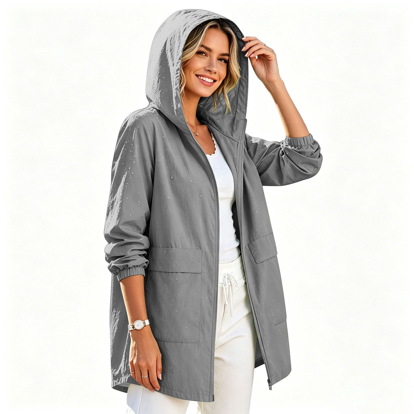 Cekizud Jackets for Women Quick-Dry Lightweight Breathable Waterproof ...