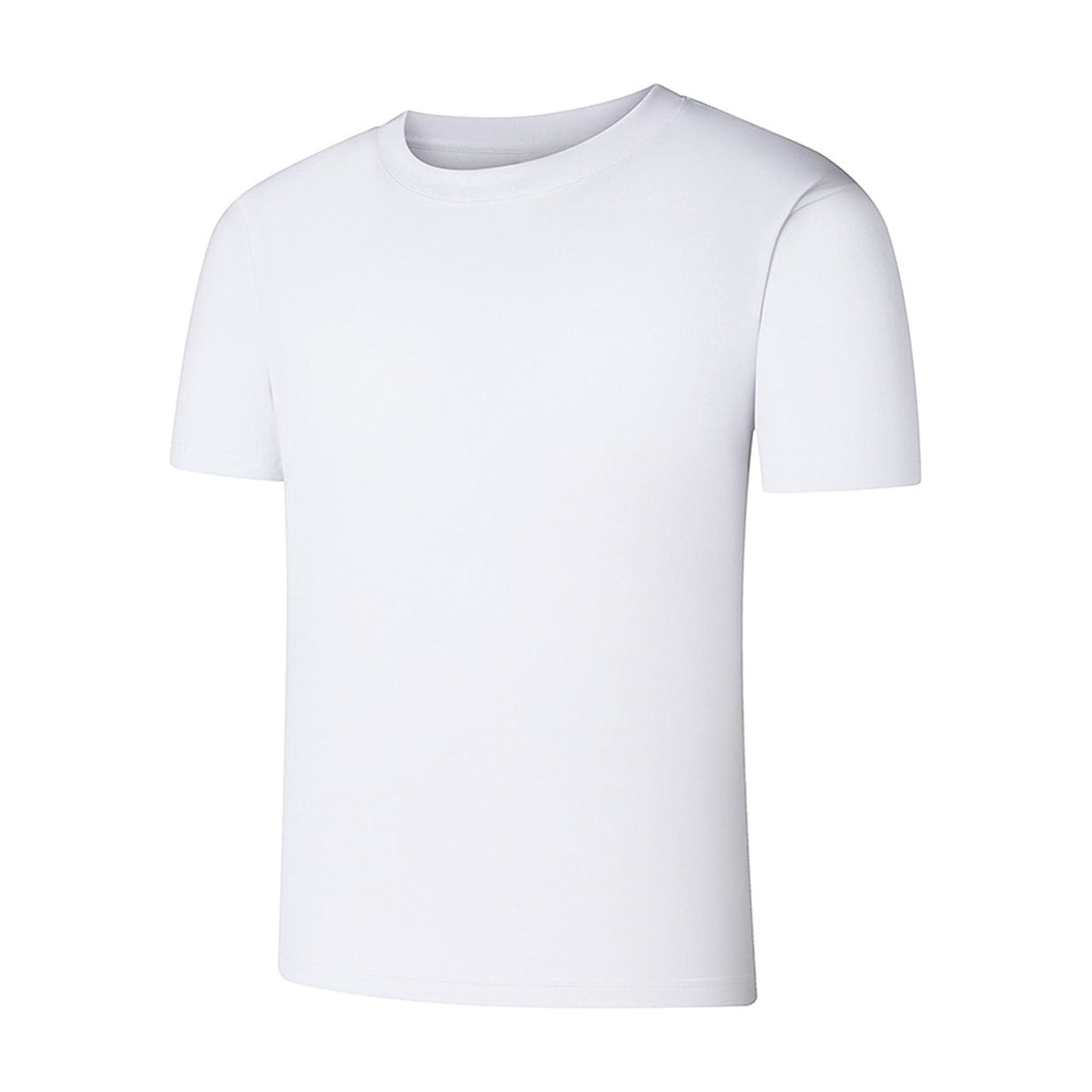 Cekizud Mens Shirts Crew Neck Solid Color Short Sleeved Pullover T ...