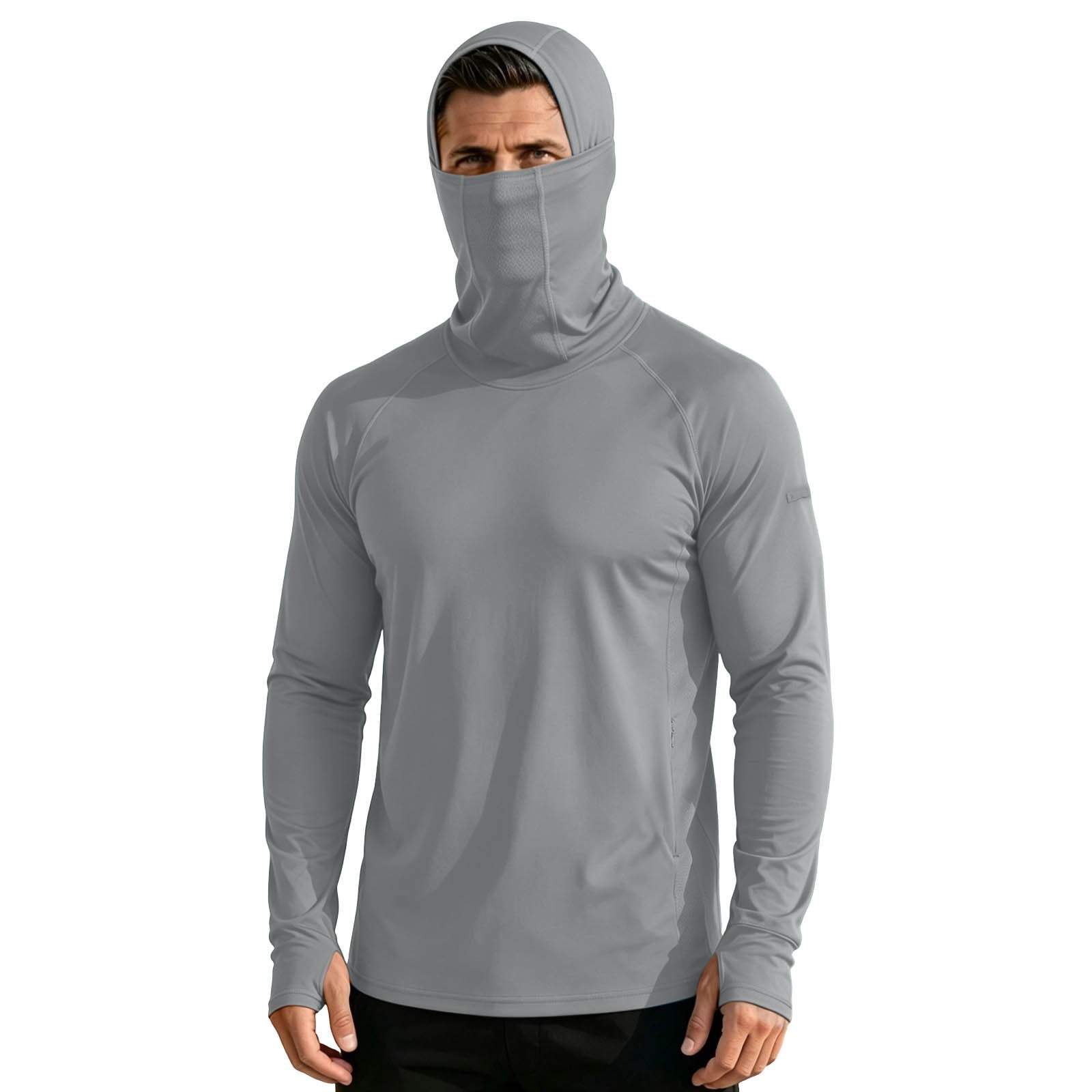 Cekizud Mens Shirts Sunscreen Long Sleeved Shirt with Side Zipper ...