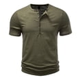 Cekizud T Shirts for Man Casual Henley Neck Short Sleeve Tee,Sizes S ...