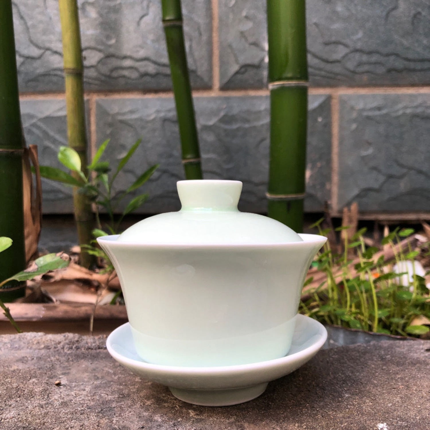 Celadon Gaiwan Tea Cup Horse Hoof Bowl Gongfu Tea Set Chinese Style ...