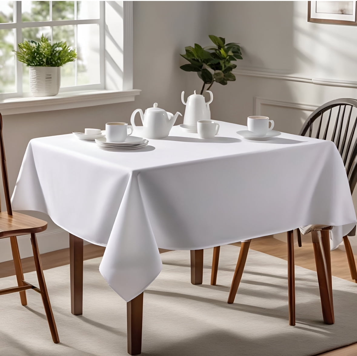 Celadon Square Tablecloth 52 x 52 Inch Durable Polyester Tablecloth for ...