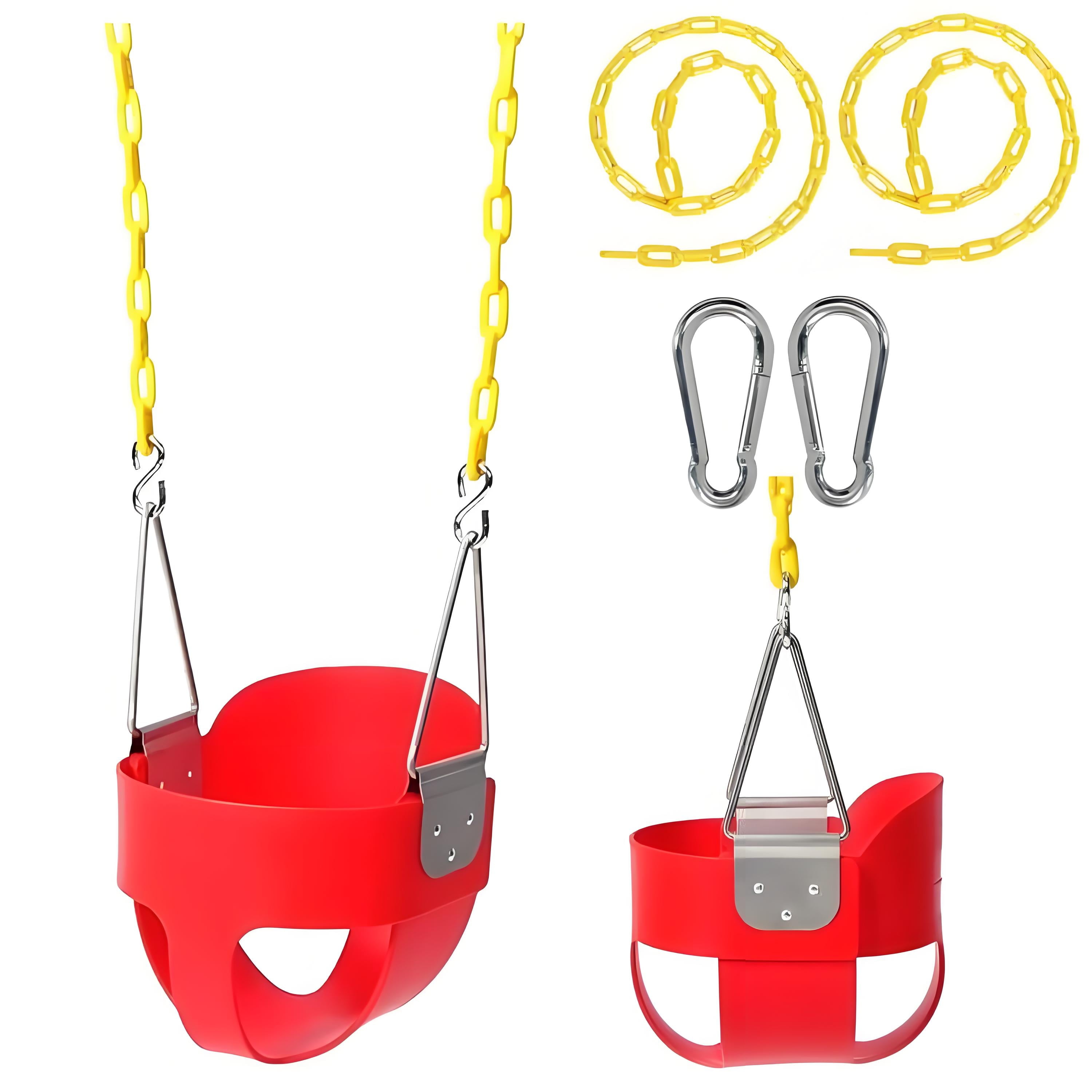 Celawork High Back Toddler Bucket Swing Seat with Coated Chains, Heavy ...