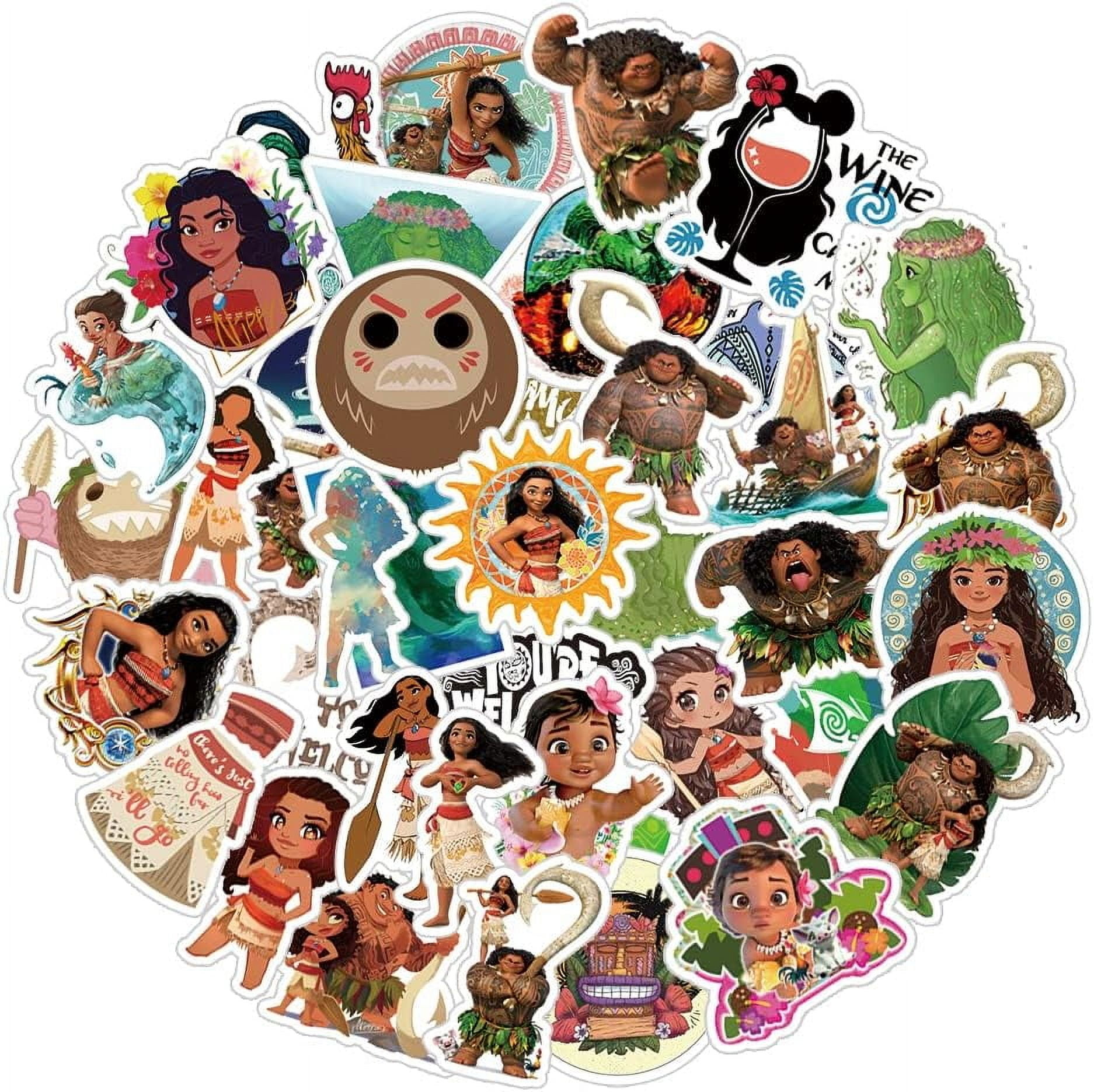CeleBoo 52Pcs Moana Stickers, Cartoon Aesthetic Vinyl Waterproof Moana ...