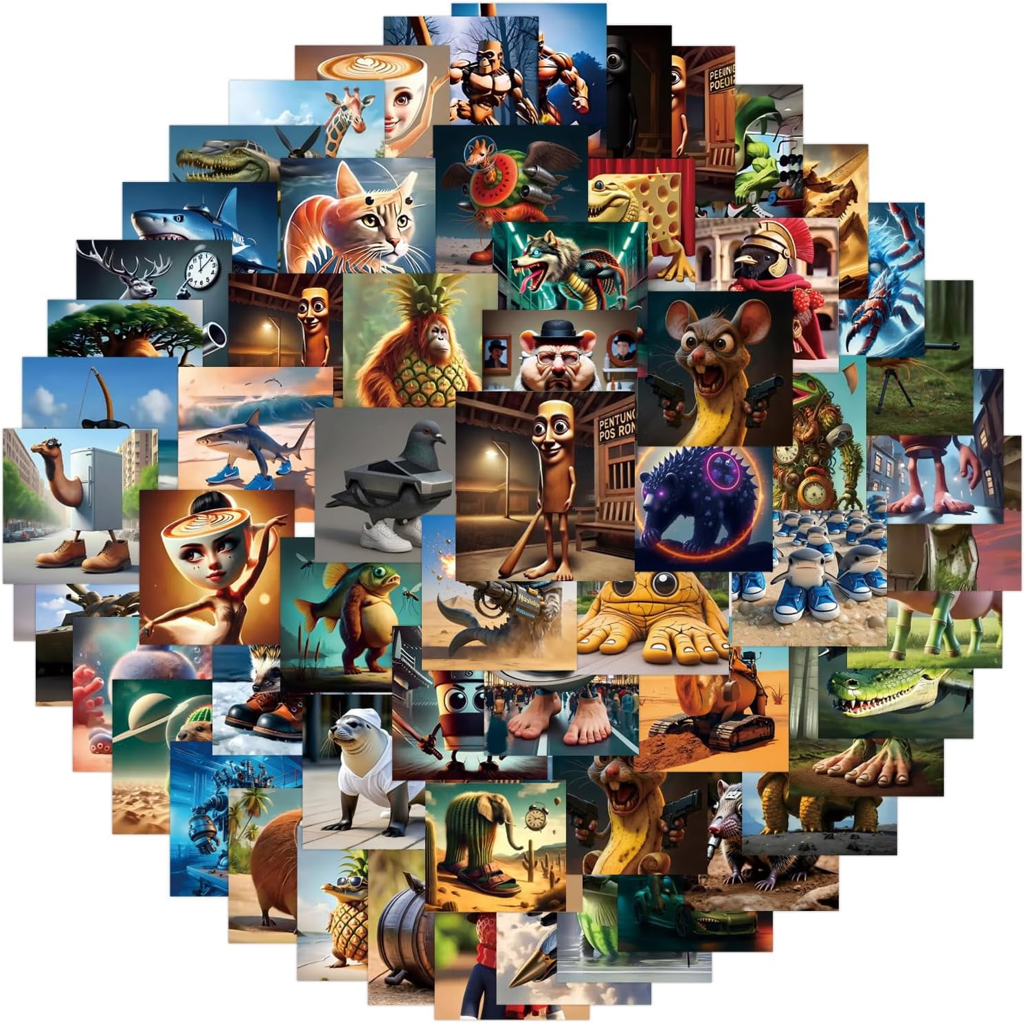 CeleBoo 80PCS Tung Tung Tung Sahur Stickers, Tralalero Tralala, Italian ...