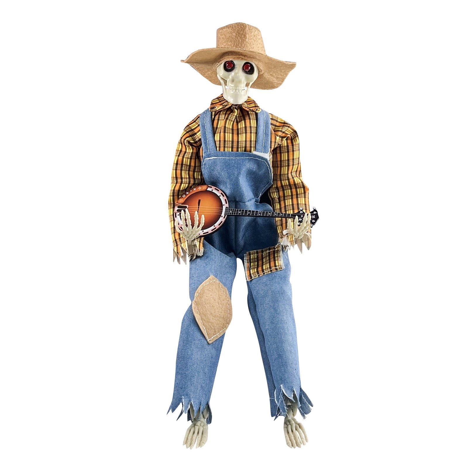 CeleBoo Fun Animated Duel Banjo Skeleton Halloween Decorations 15.7 ...
