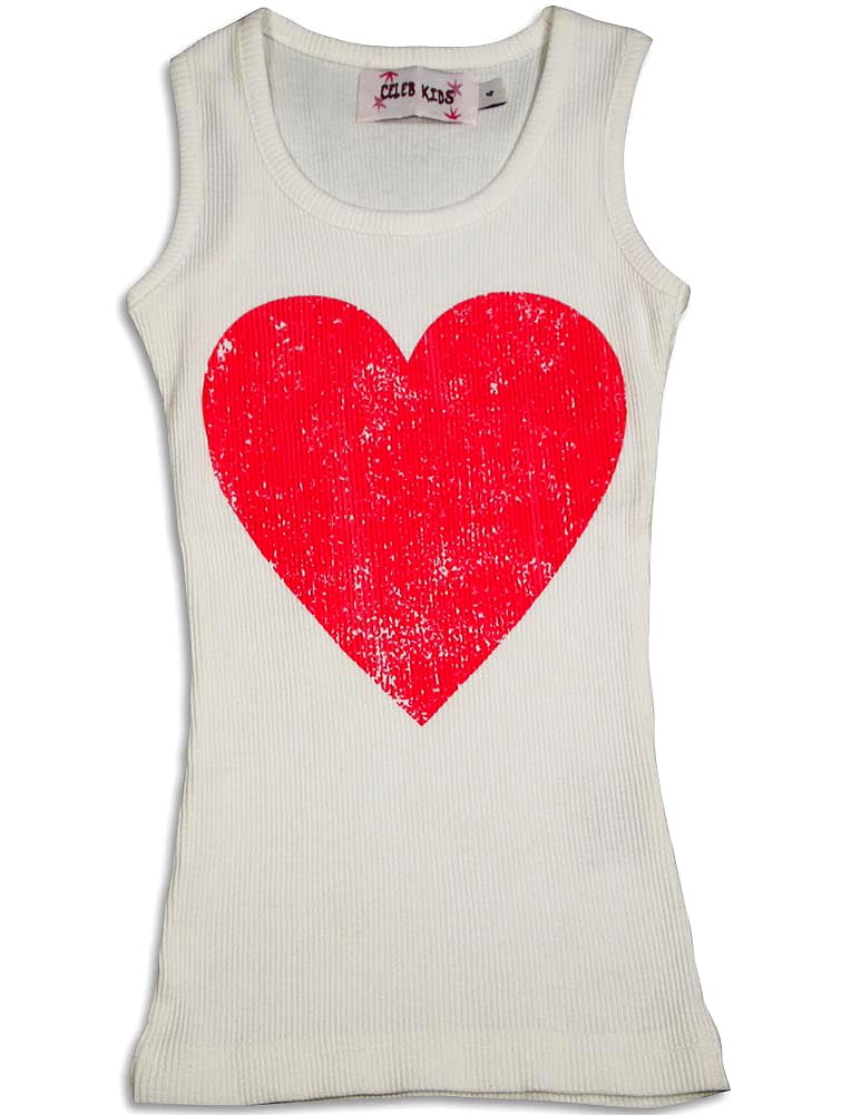 Celeb Kids - Little Girls Tank Top 29235-4 (white heart) - Walmart.com