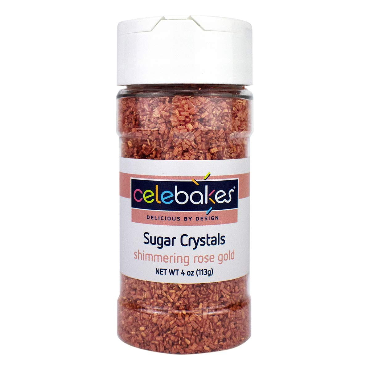 Celebakes Shimmering Decorating Crystal Sugar, Rose Gold, 4oz - Walmart.com