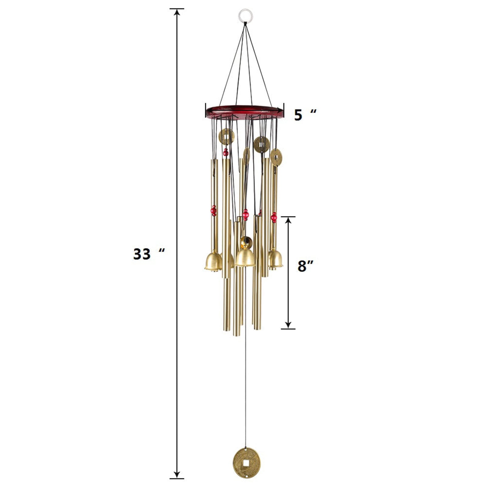 Celebrate 10 Tube Metal Multi Tube Wooden Wind Bell Door Decoration ...