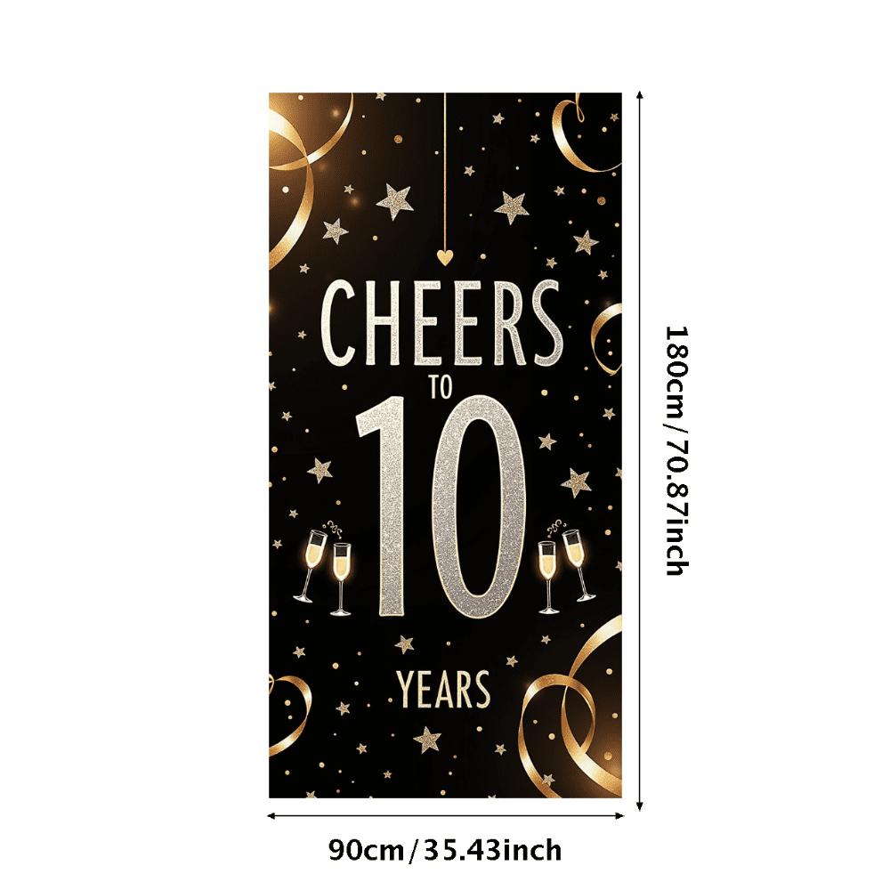 Celebrate 10 Years Anniversary Banner Cheers Party Backdrop Background ...