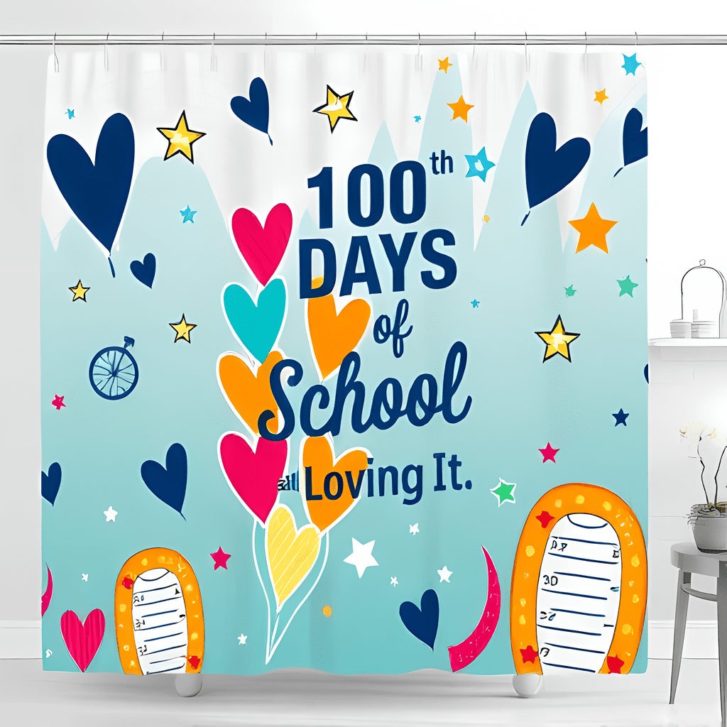 Celebrate 100 Days of School with a Colorful Shower Curtain - Fun ...