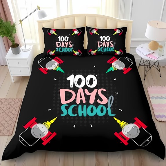 Celebrate 100 Days of School with a Fun 3-Piece Duvet Cover Set ...