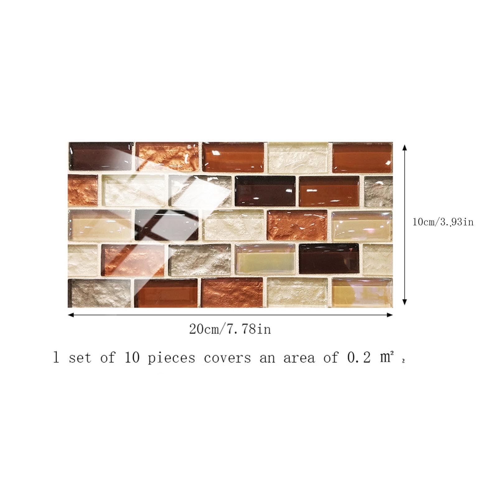 Celebrate 1Set 10Pc 3D Crystal Tile Sticker Self Adhesive Diy Tile Wall ...