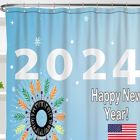 Celebrate 2024 with Our Festive Happy New Year Shower Curtain ...