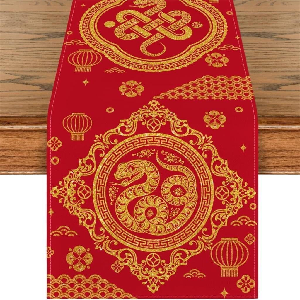 Celebrate 2025 with Snake Themed Table Runner for Dining Room ...