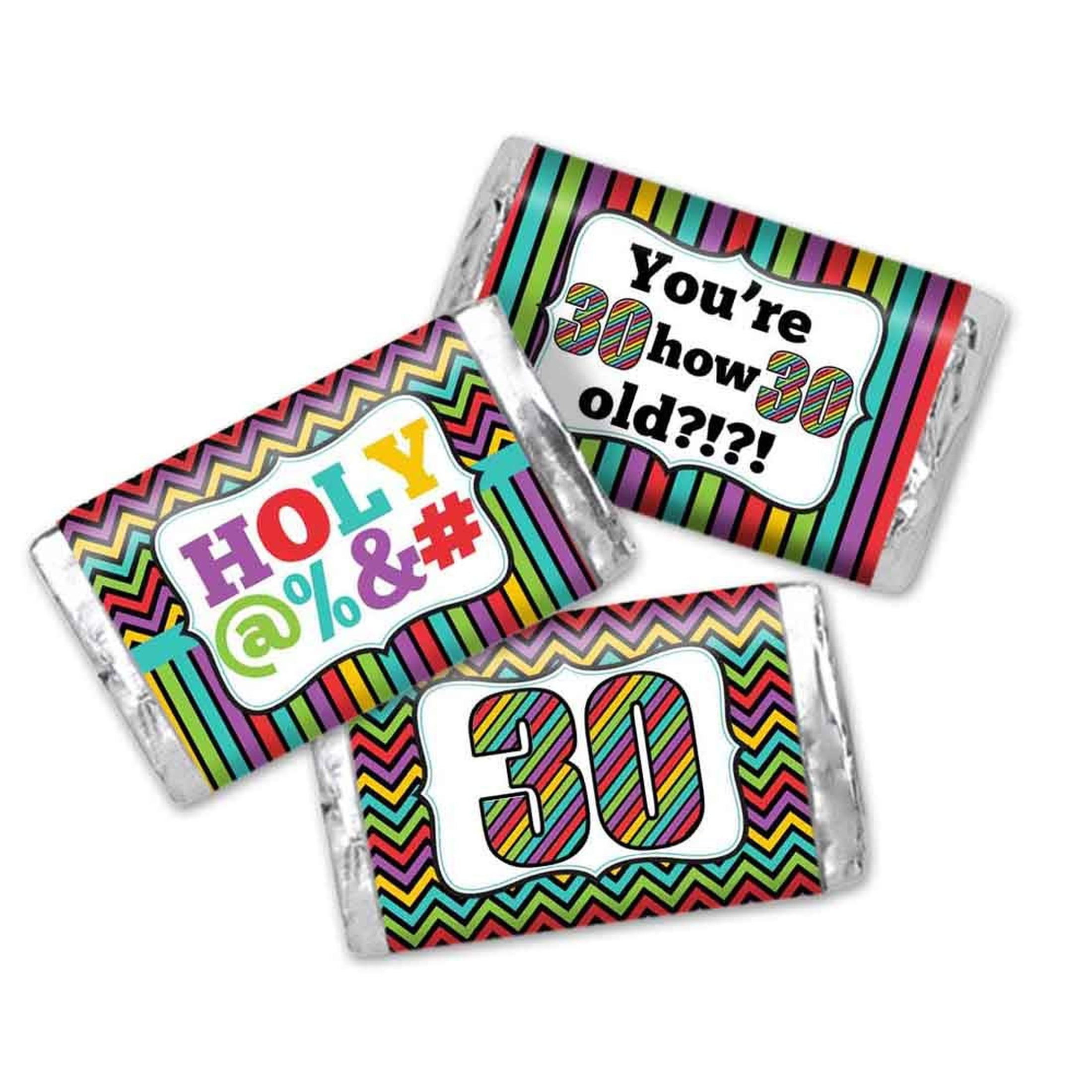 Celebrate 30 with Fun Mini Chocolate Bar Wrappers, Perfect for Birthday ...