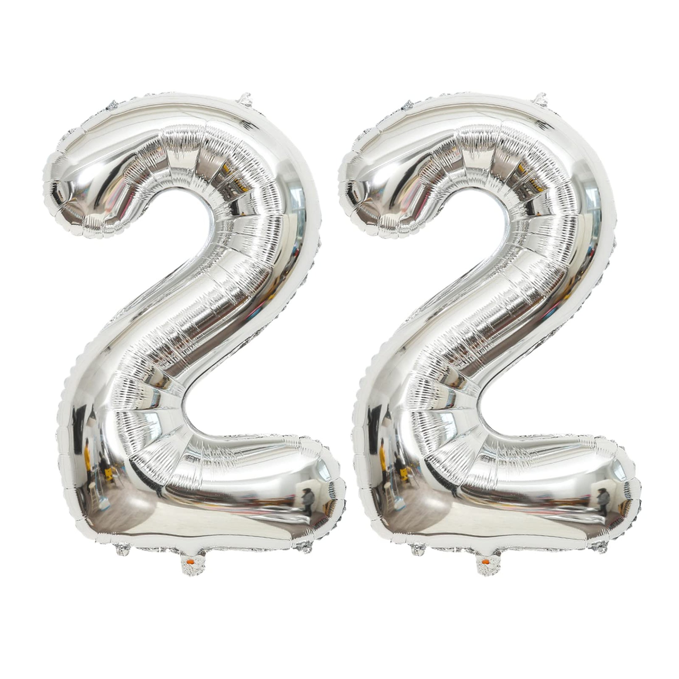 Celebrate with 32-Inch Silver Number 22 Balloons - Perfect for Birthday ...