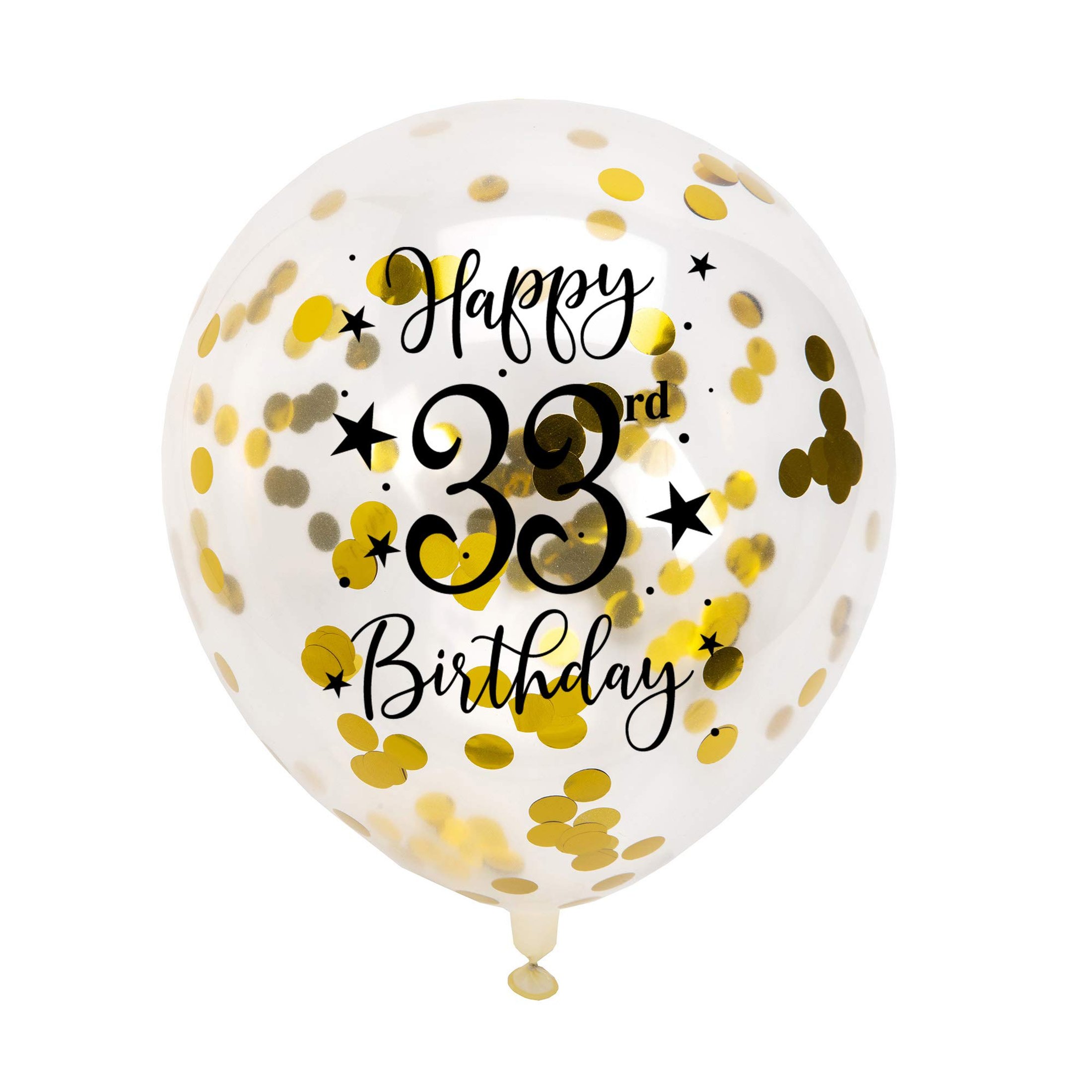 Celebrate 33 Years with Gold Confetti Balloons - 12in Birthday Party ...