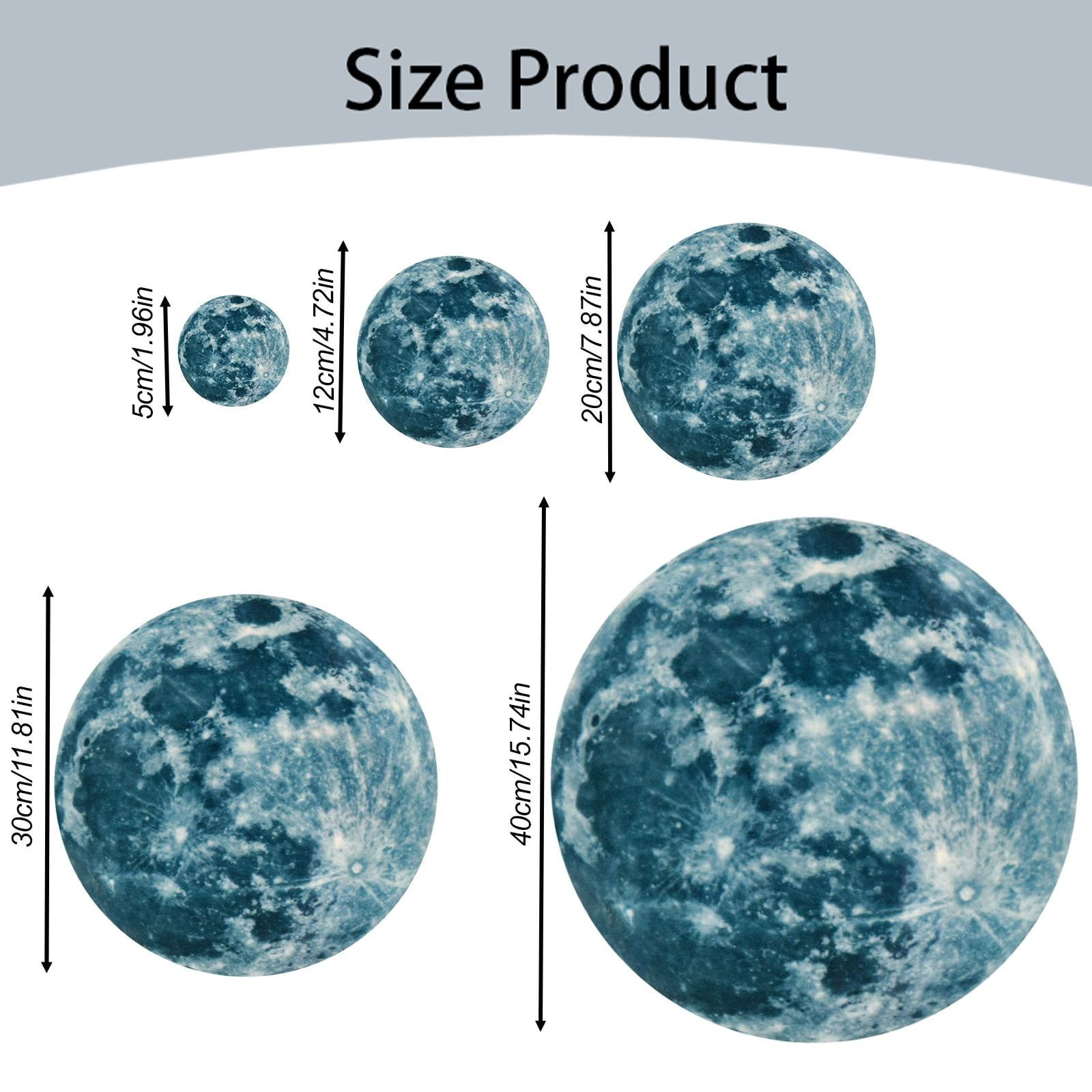 Celebrate 3D Large Moon Removable Glow In The Dark Sticker Planet Decal ...