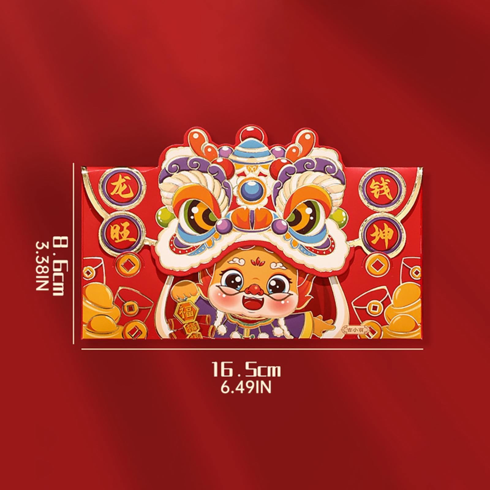 Celebrate 4 Pack Chinese New Year Red Envelope 2024 Dragon 3 For Dragon ...