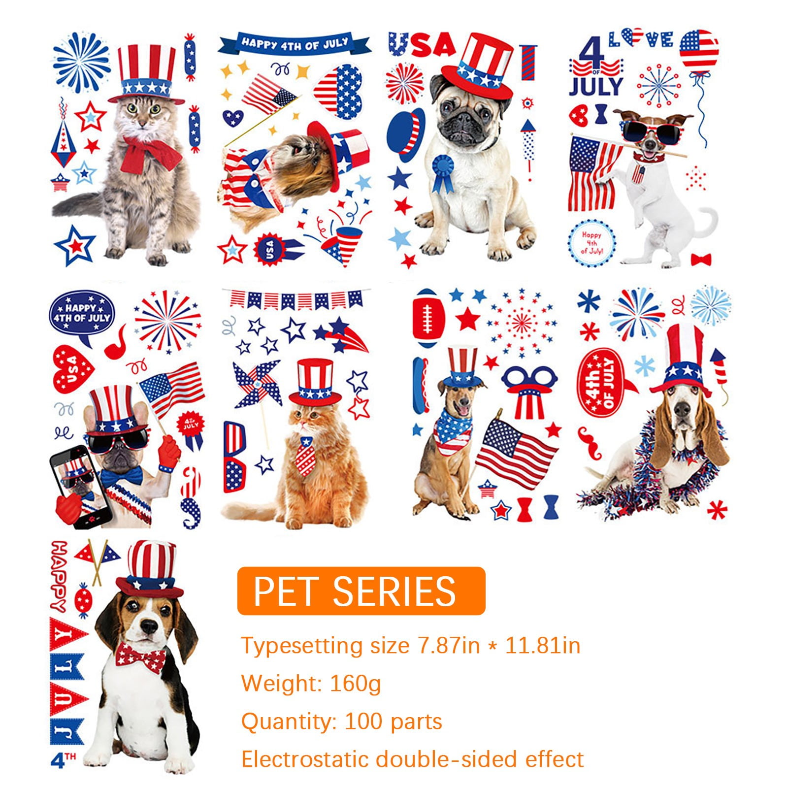 Celebrate 4Th Of July Window Clings Patriotic Window Stickers American ...