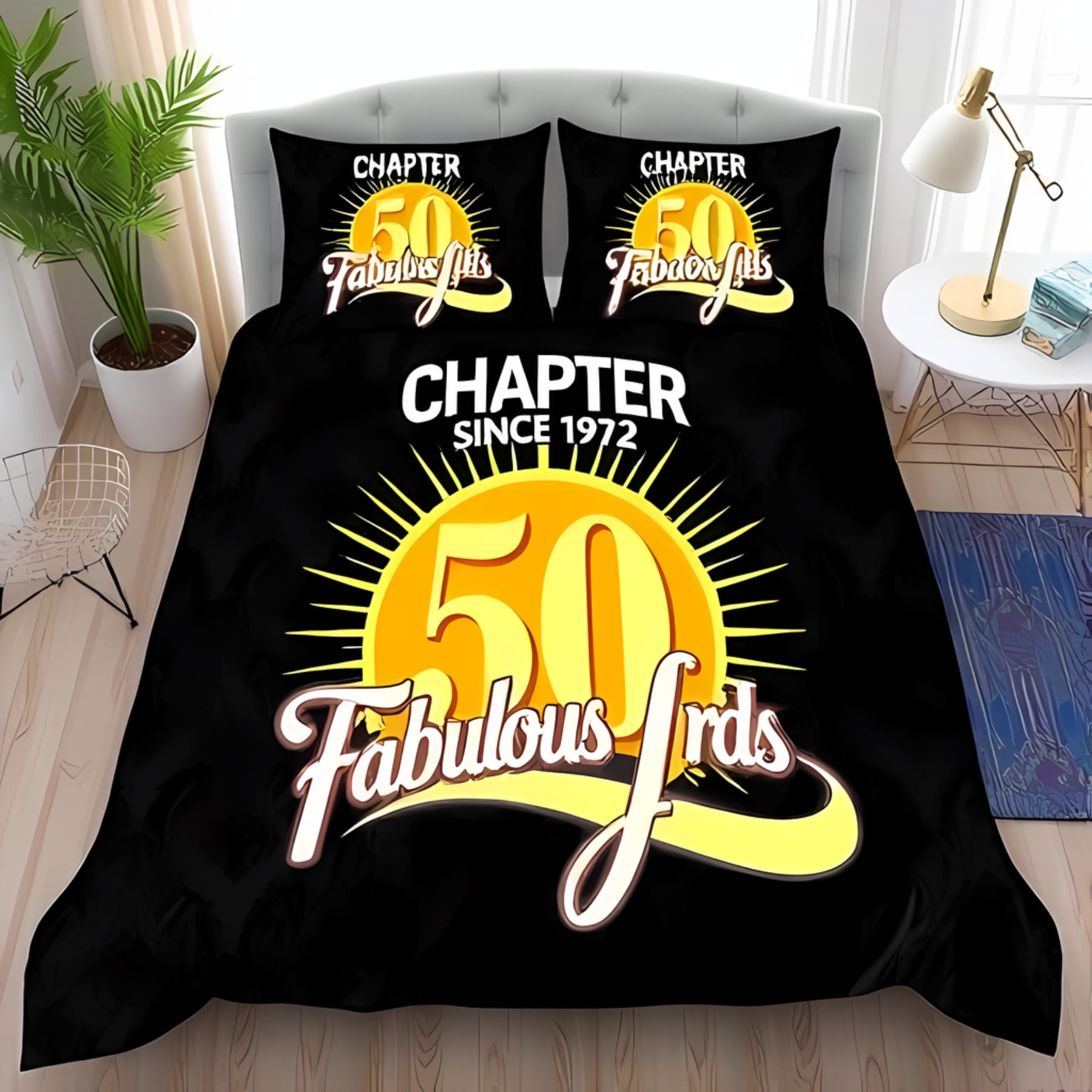 Celebrate 50 Fabulous Years with Our 3-Piece Duvet Cover Set - Bold ...