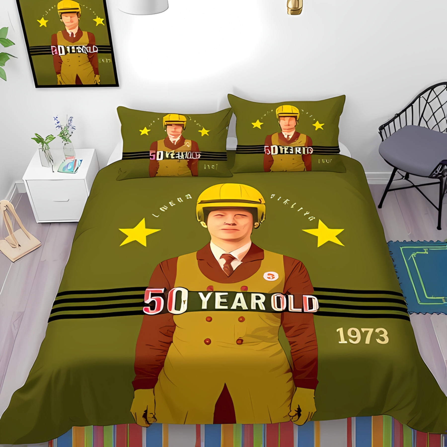 Celebrate 50 Years in Style with Our 3-Piece Duvet Cover Set - Bold ...