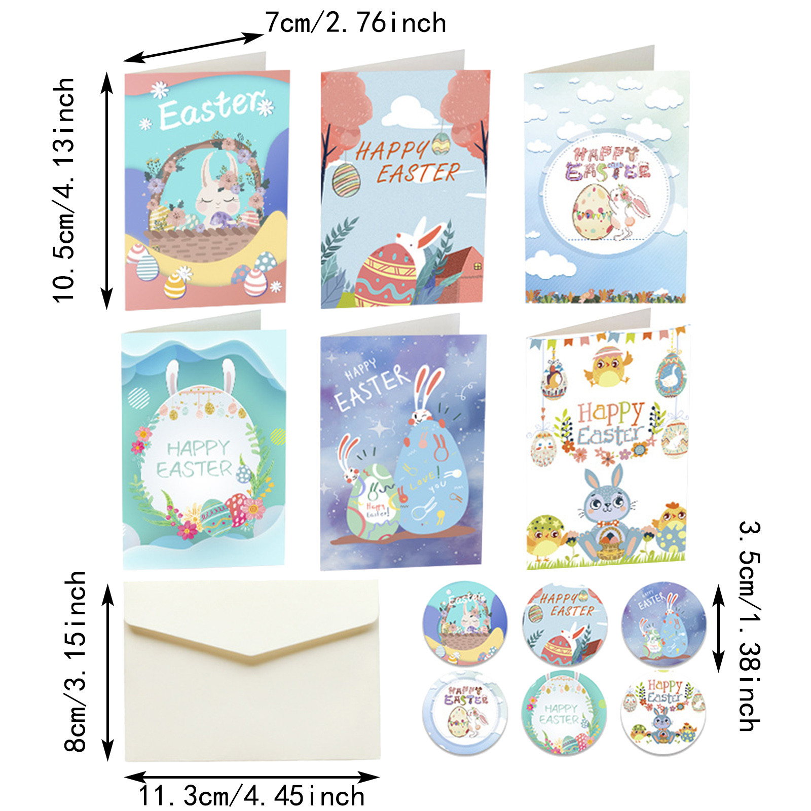 Celebrate 6 Pieces Easter Greeting Cards With Envelopes Happy Easter ...