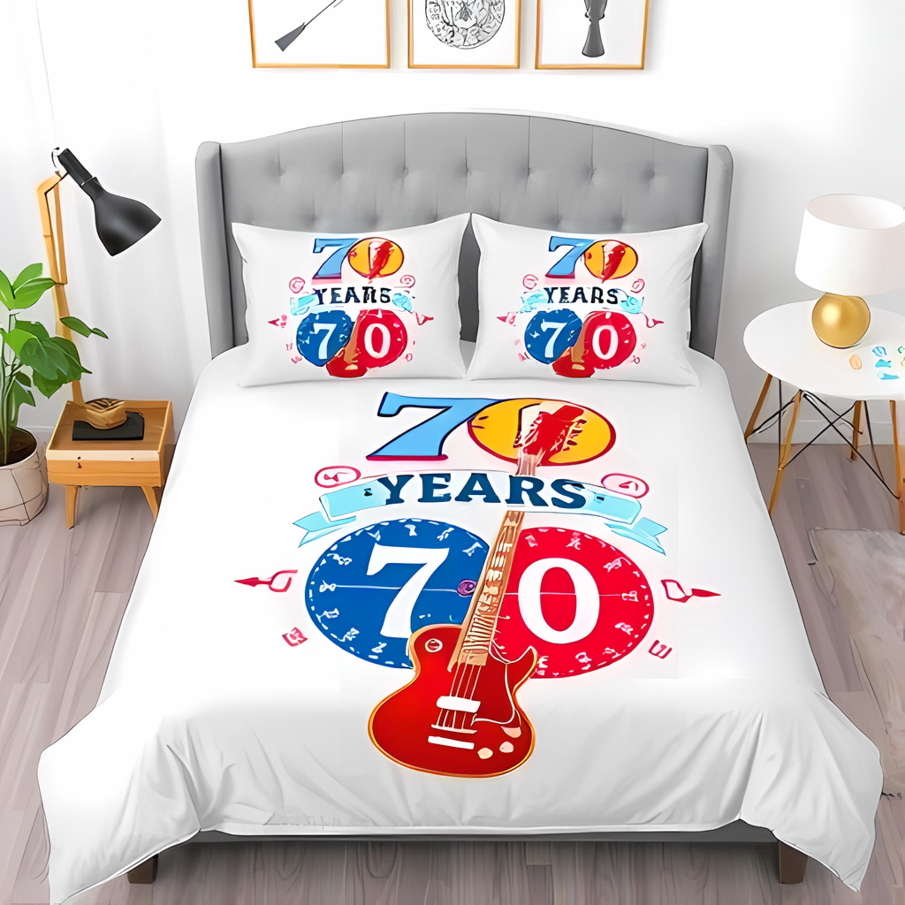 Celebrate 70 Years with Our Vibrant 3-Piece Duvet Cover Set Featuring ...