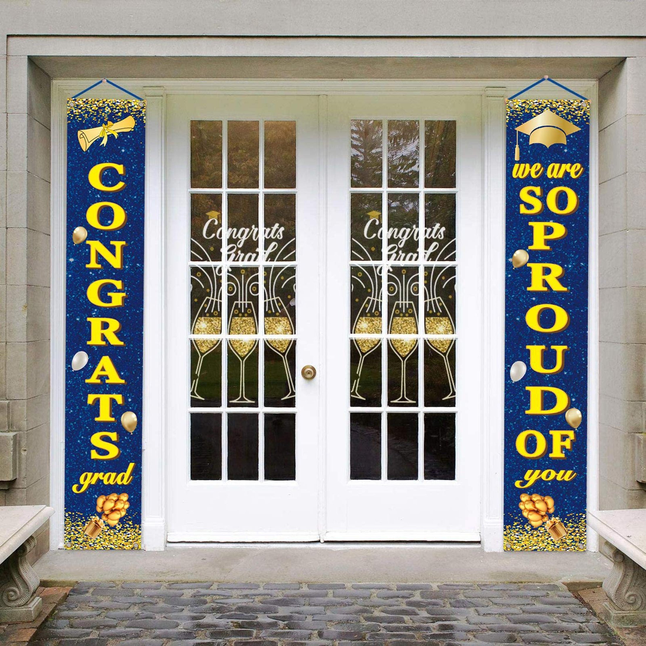 Celebrate Your Achievement Graduation Decor Set - Gold and Royal Blue ...