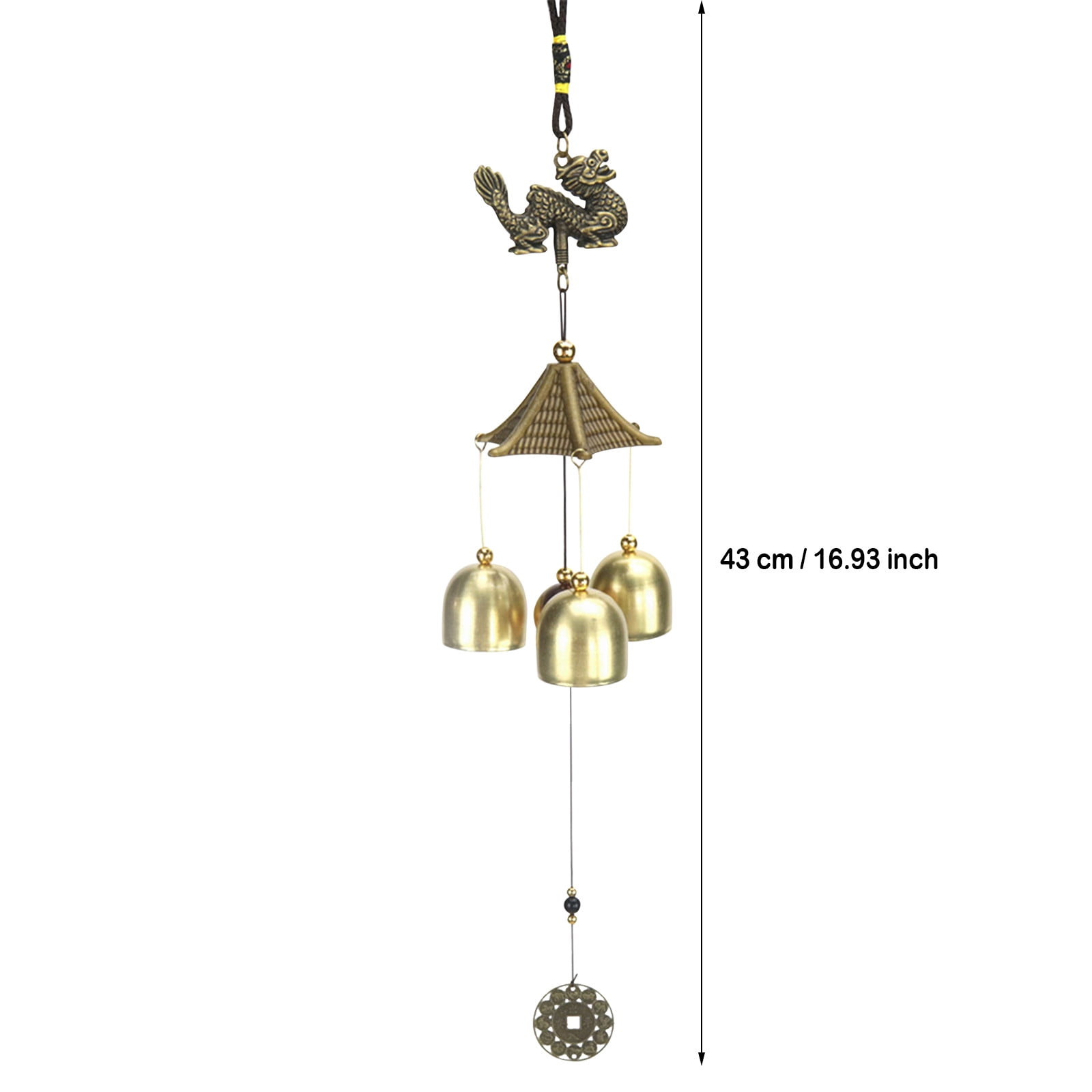 Celebrate Antique Metal Dragon Bronze Wind Chime Pendant Home ...