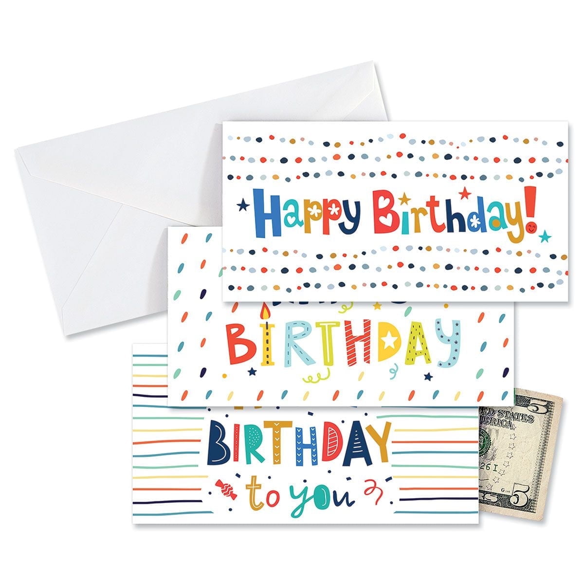 Celebrate Birthday Cash Card Holders- Set of 6, Happy Birthday Money ...